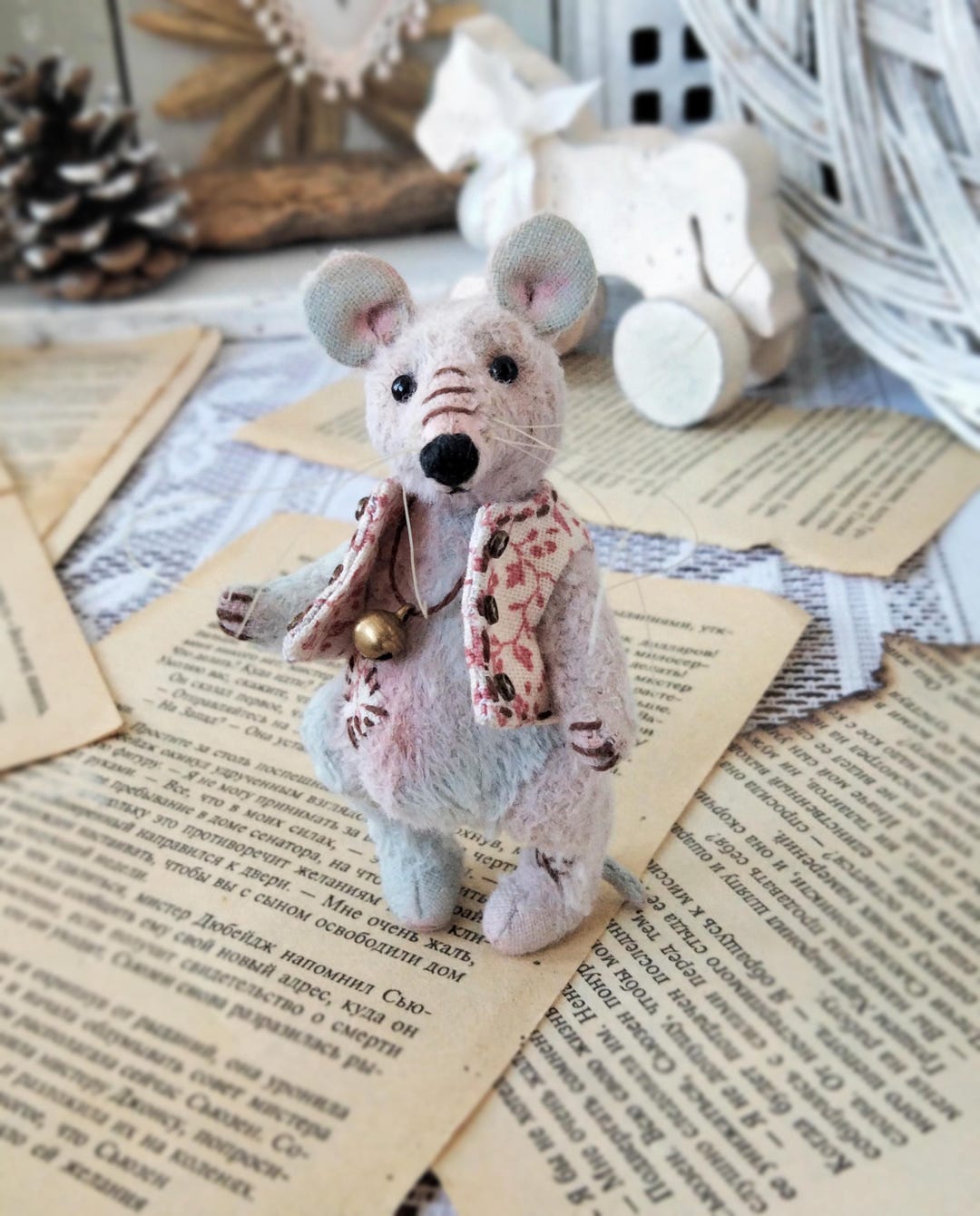 Very Small Mouse Cute Multi-colored Rat in a Vest Mini Teddy for ...