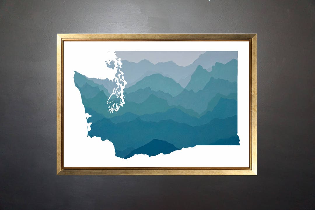 Washington State Print - Etsy