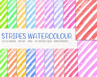 Striped digital paper | Etsy