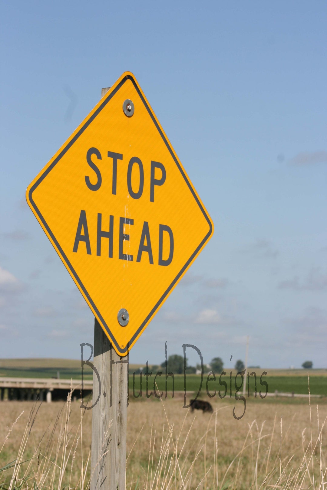 Stop Ahead Sign, Road Sign, Country Road Vintage Sign, Rural Iowa ...