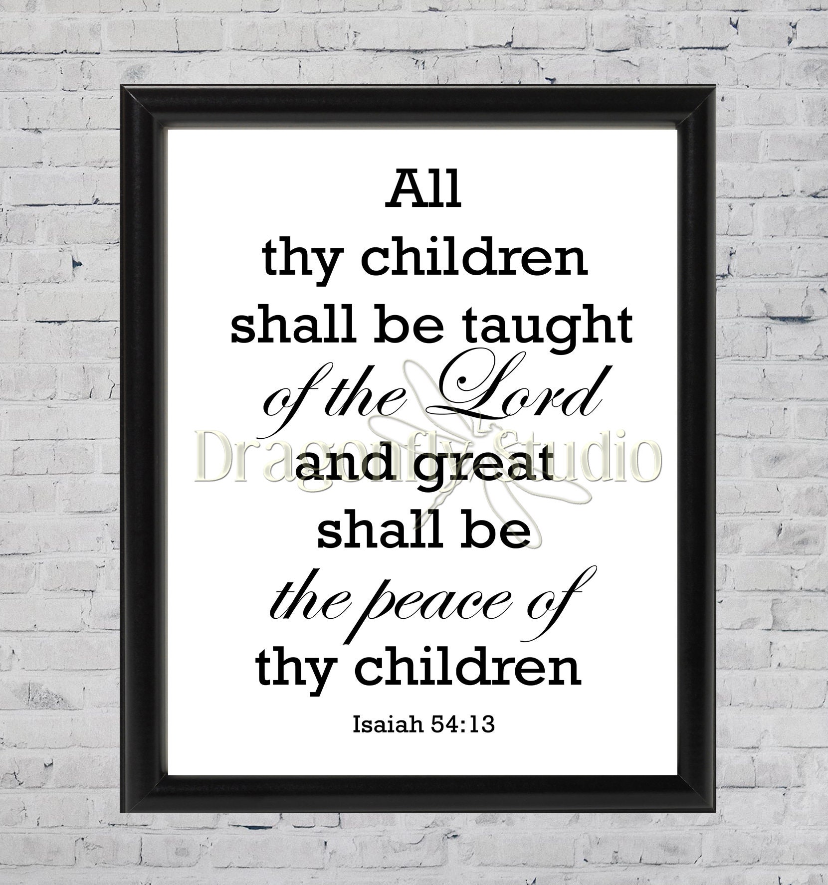 Isaiah 54:13 King James Bible Verse Print Taught of the Lord - Etsy UK