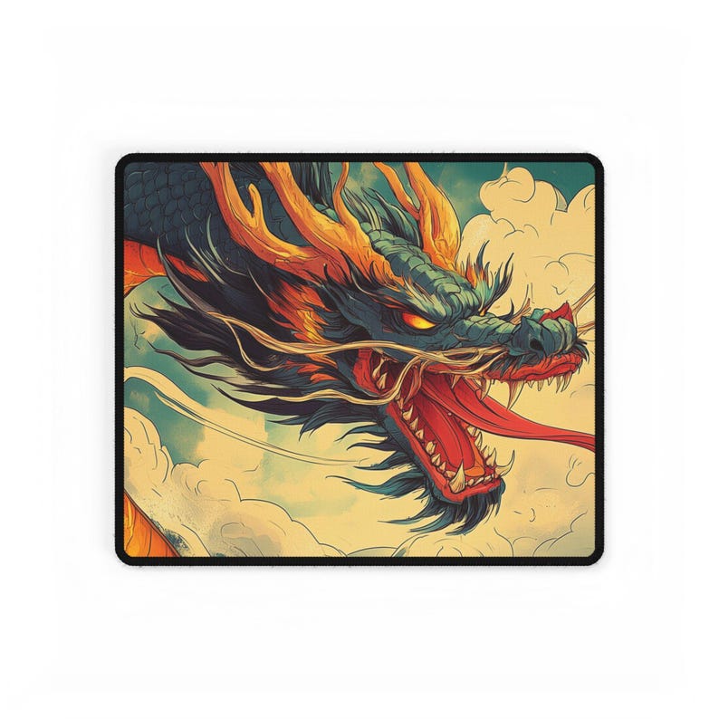 Chinese Dragon Mouse Pad, Fire Breathing Dragon Desk Mats, Large Desk ...