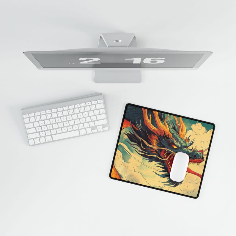 Chinese Dragon Mouse Pad, Fire Breathing Dragon Desk Mats, Large Desk ...