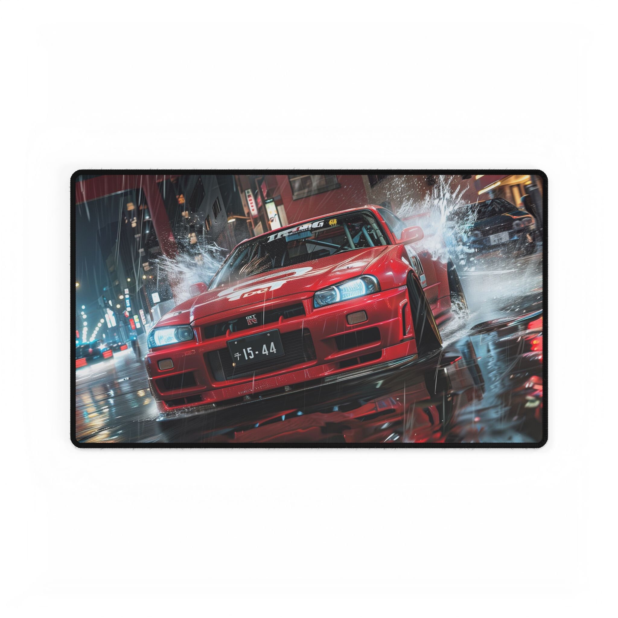 Jdm Drift Car Japanese R34 Desk Mat - Midnight Toyko Skyline Drift Car ...