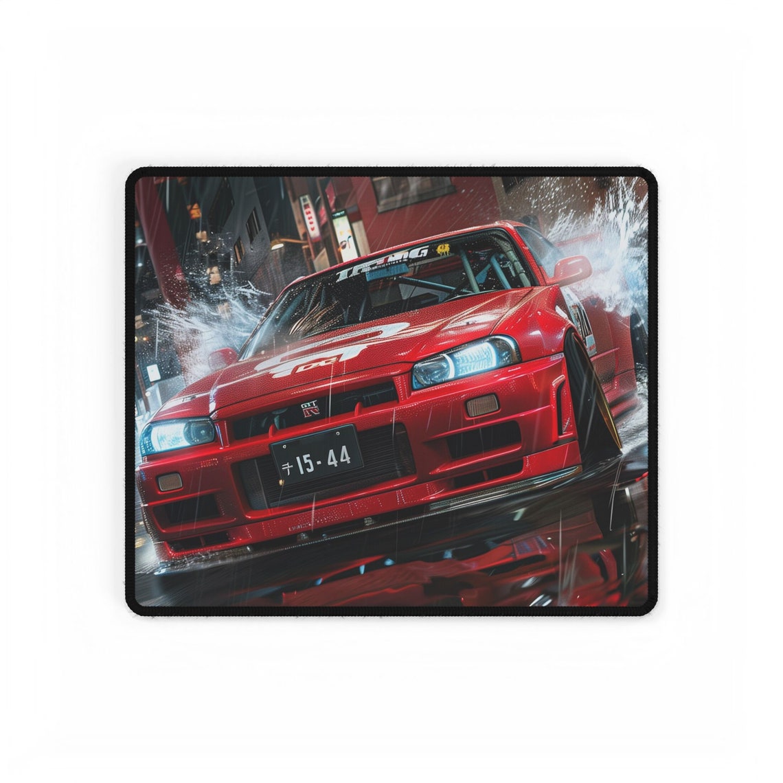 Jdm Drift Car Japanese R34 Desk Mat - Midnight Toyko Skyline Drift Car ...