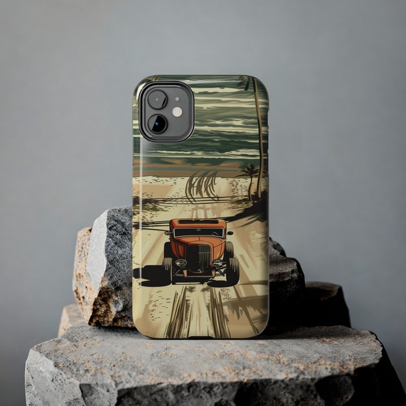 Vintage Hotrod Beach Race Art Phone Case Tough Phone Case | Custom ...