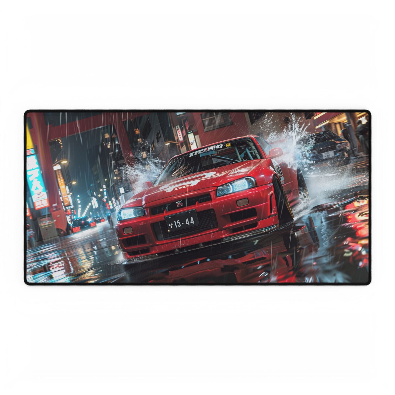 Jdm Drift Car Japanese R34 Desk Mat Midnight Toyko Skyline Drift Car ...