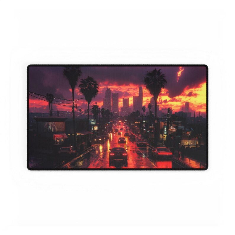 LA Sunset Design Gaming Mouse Pad, Sunset Xxl Gaming Desk Pad - Ideal ...