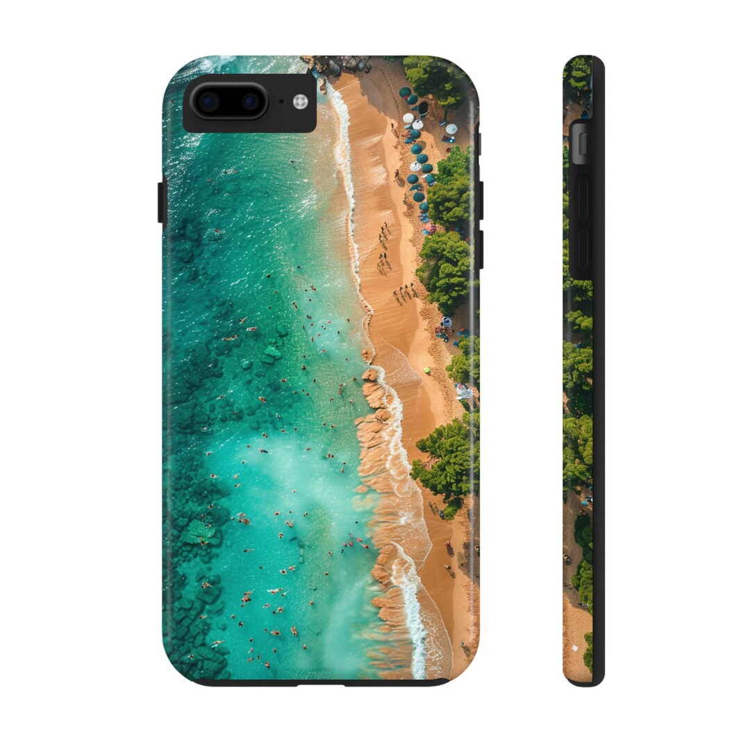 Aerial View of a Beach Sunny Beach Day Tough Phone Case Custom Phone ...