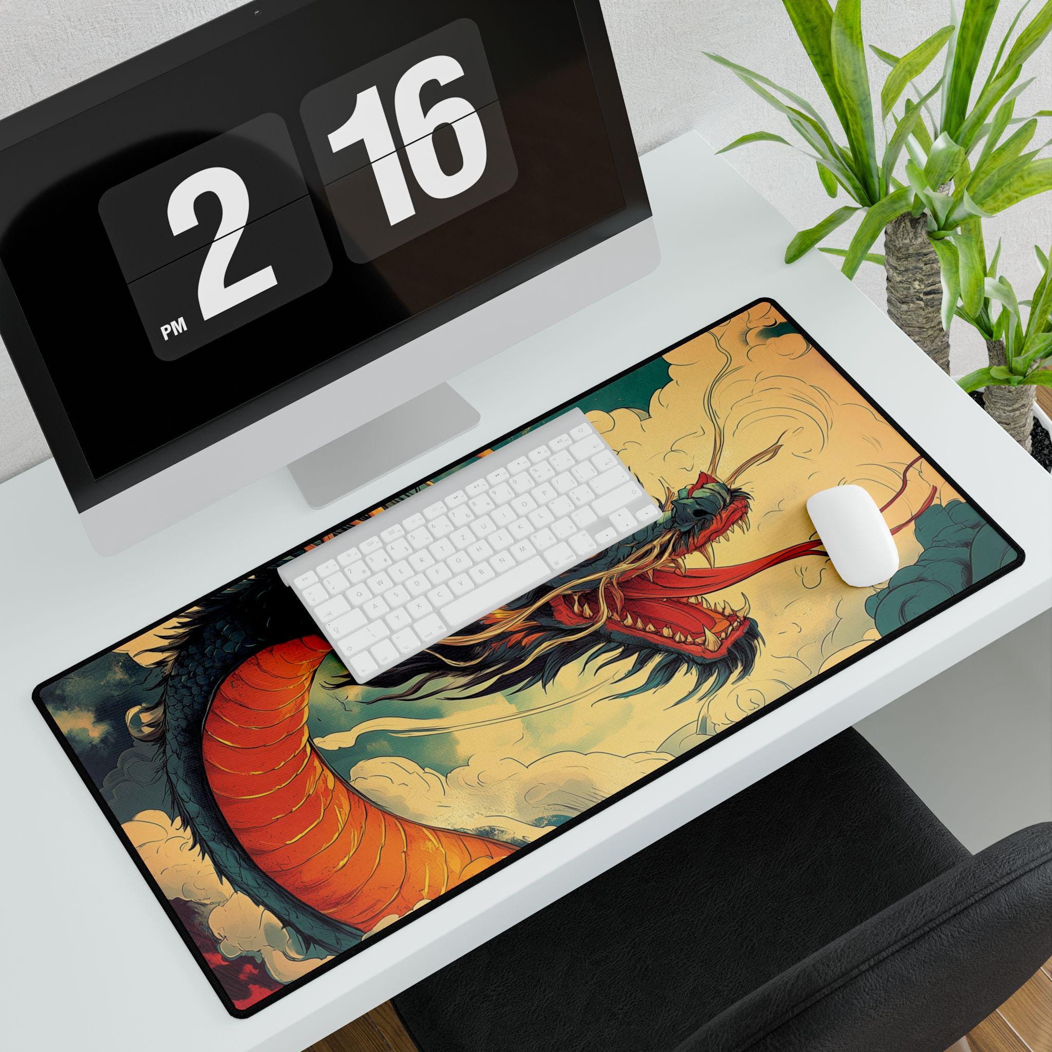 Chinese Dragon Mouse Pad, Fire Breathing Dragon Desk Mats, Large Desk ...