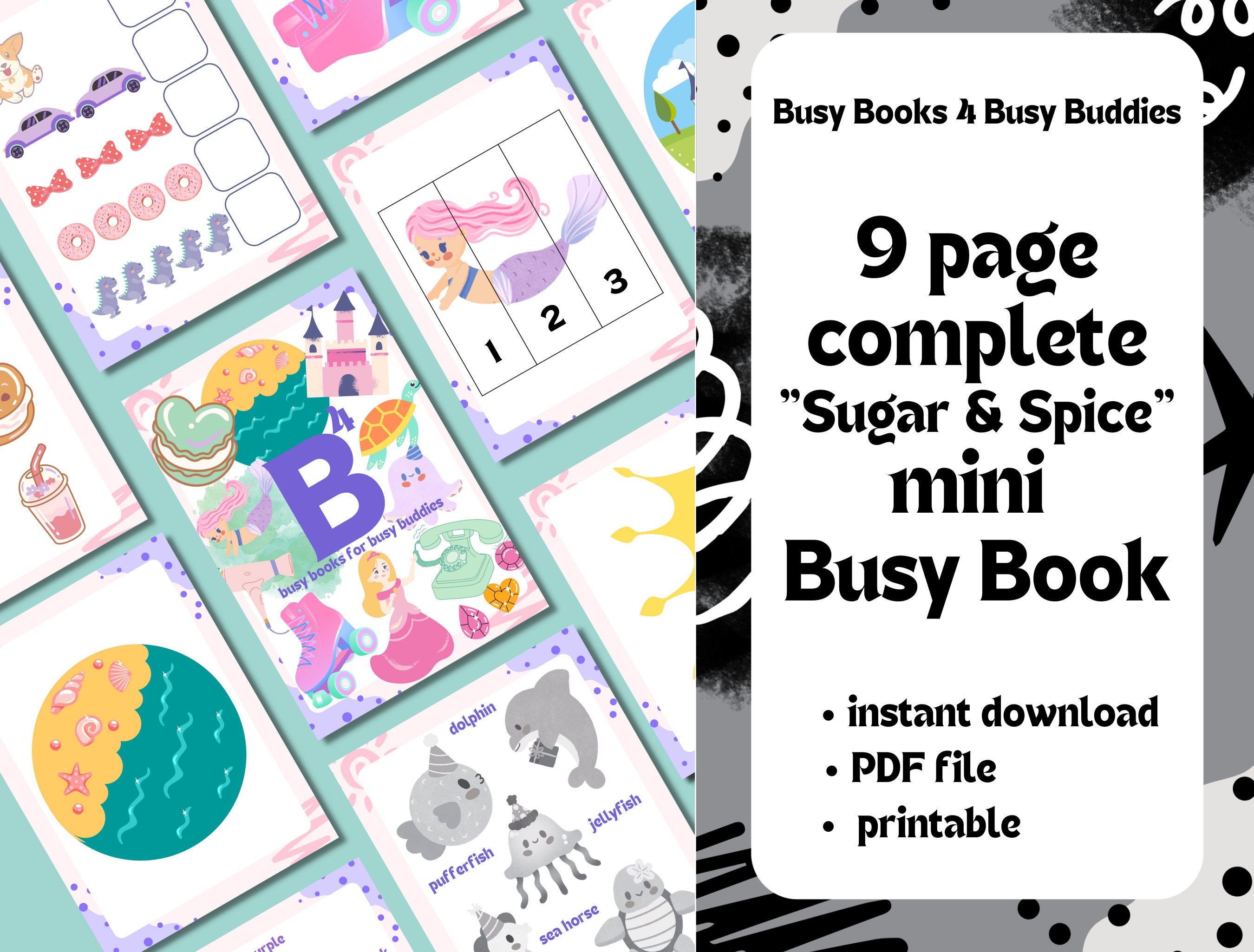 Toddler Busy Book, Toddler Workbook Pages, Learning Binder, Activity ...