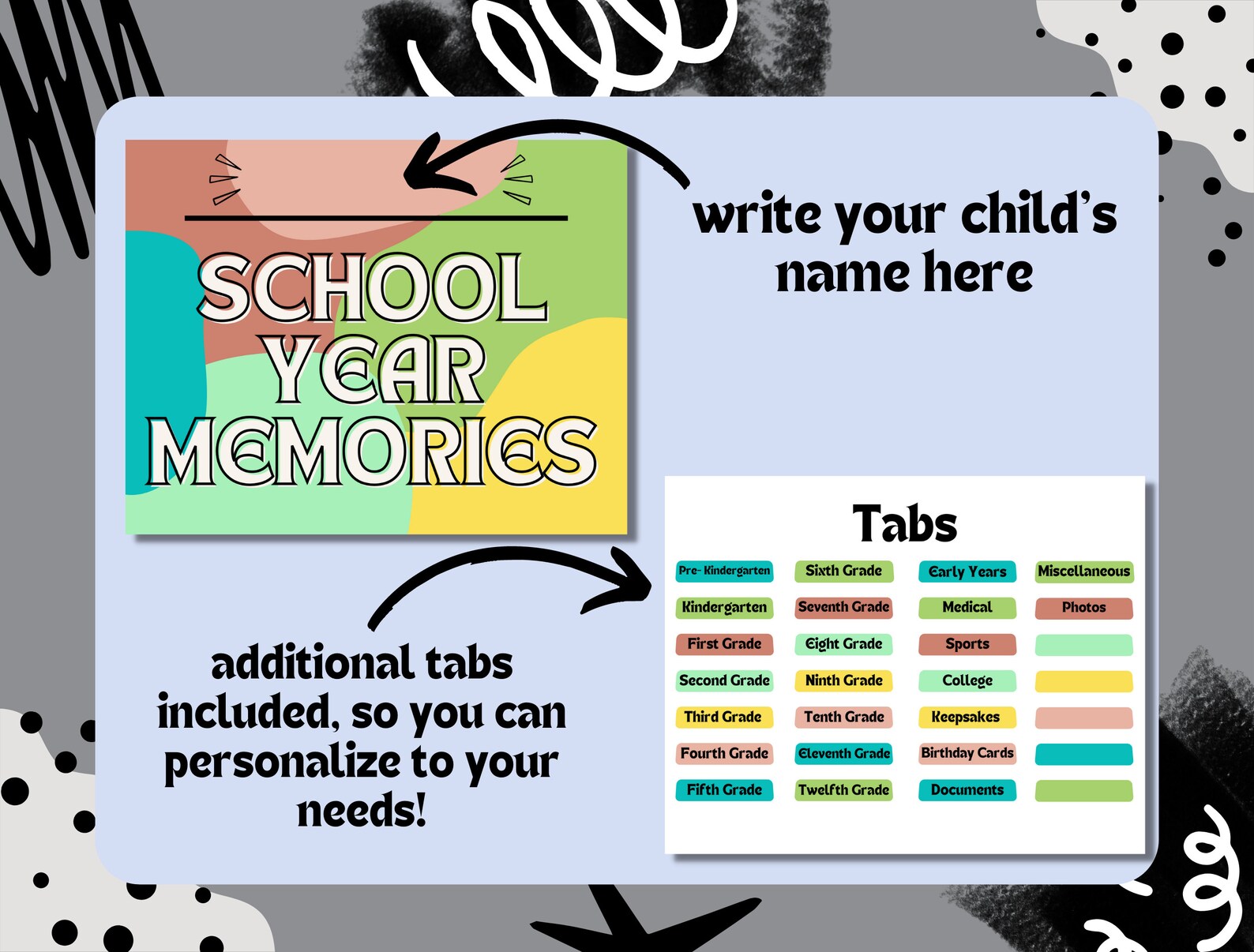 School Memory Box, First Day of School Interview, School File ...