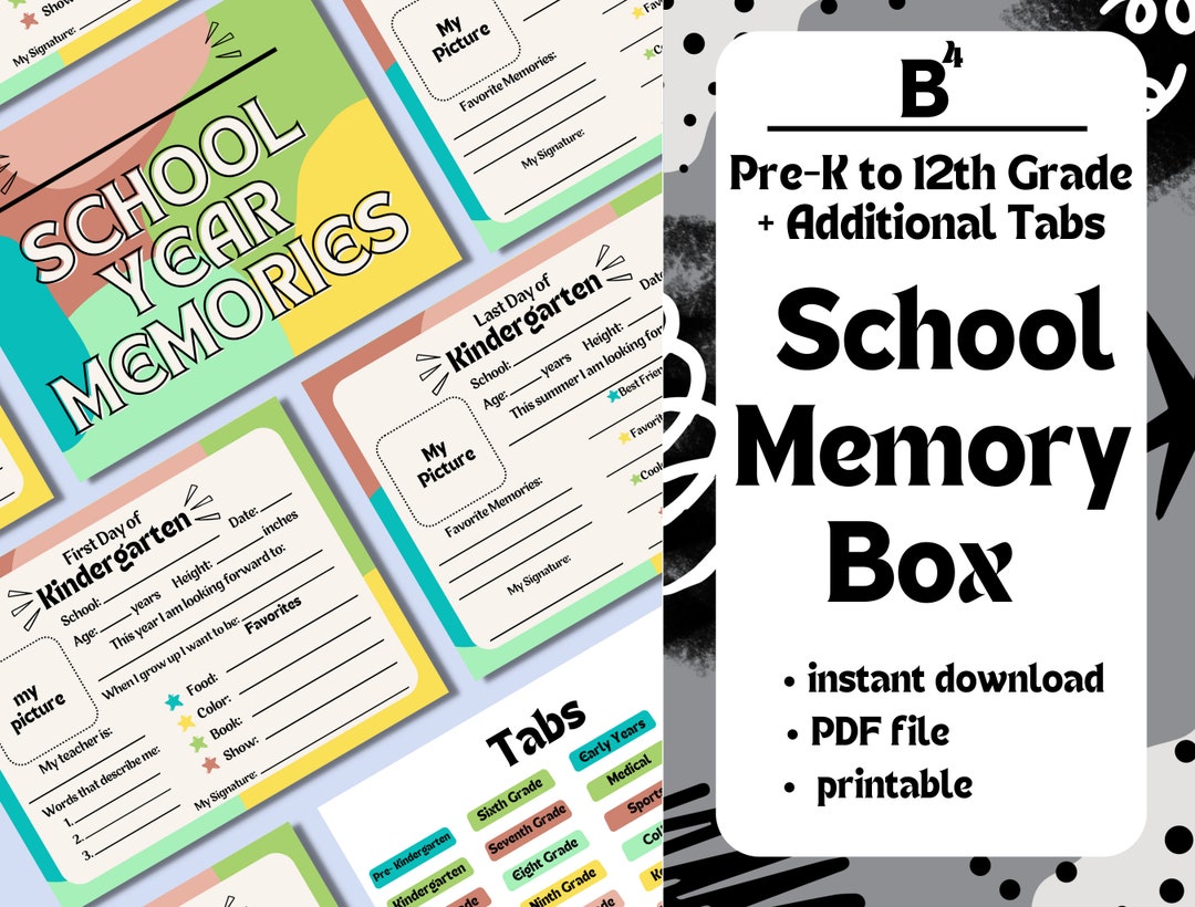 School Memory Box, First Day of School Interview, School File ...