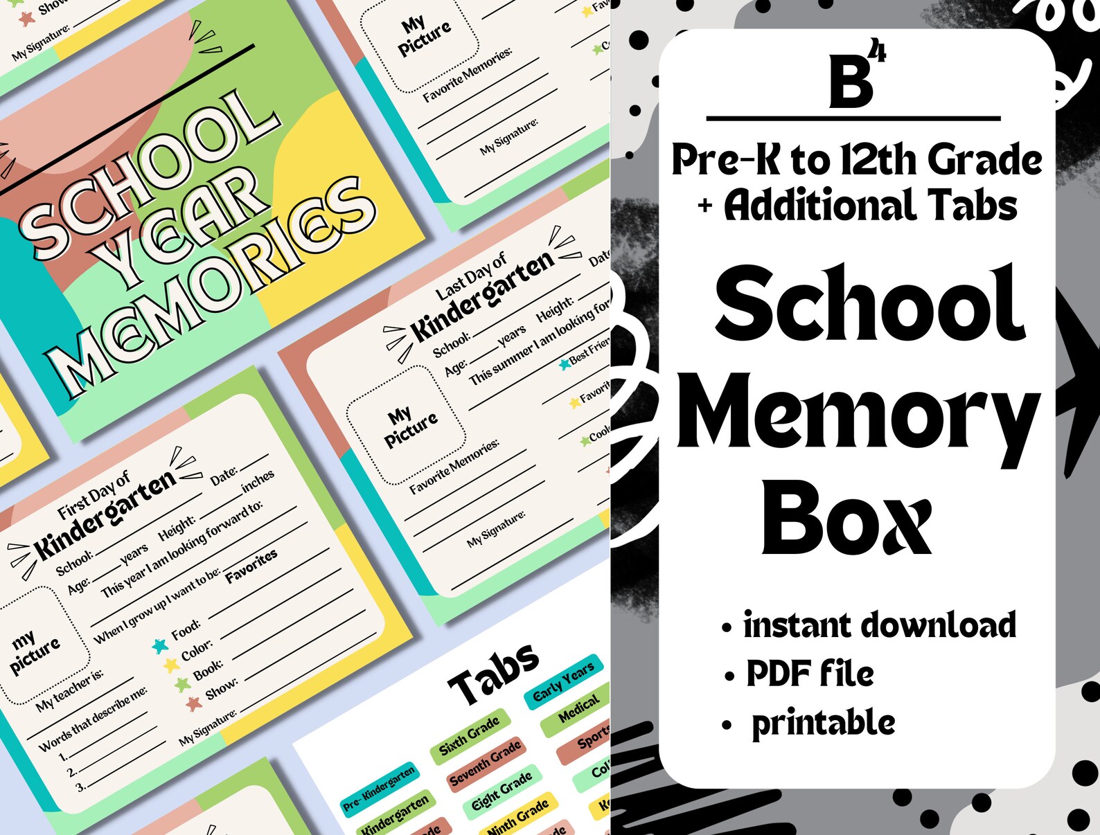School Memory Box, First Day of School Interview, School File ...