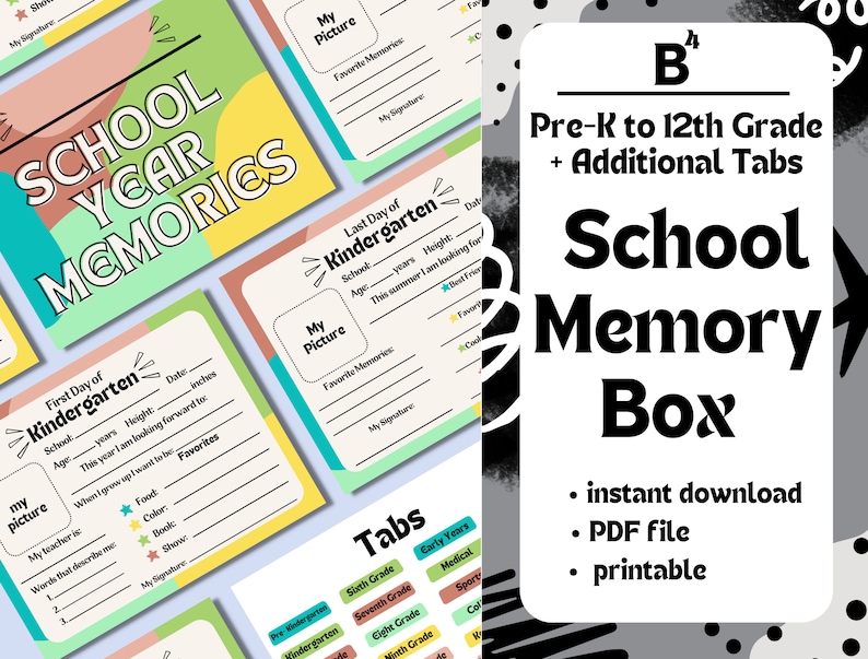 School Memory Box, First Day of School Interview, School File ...