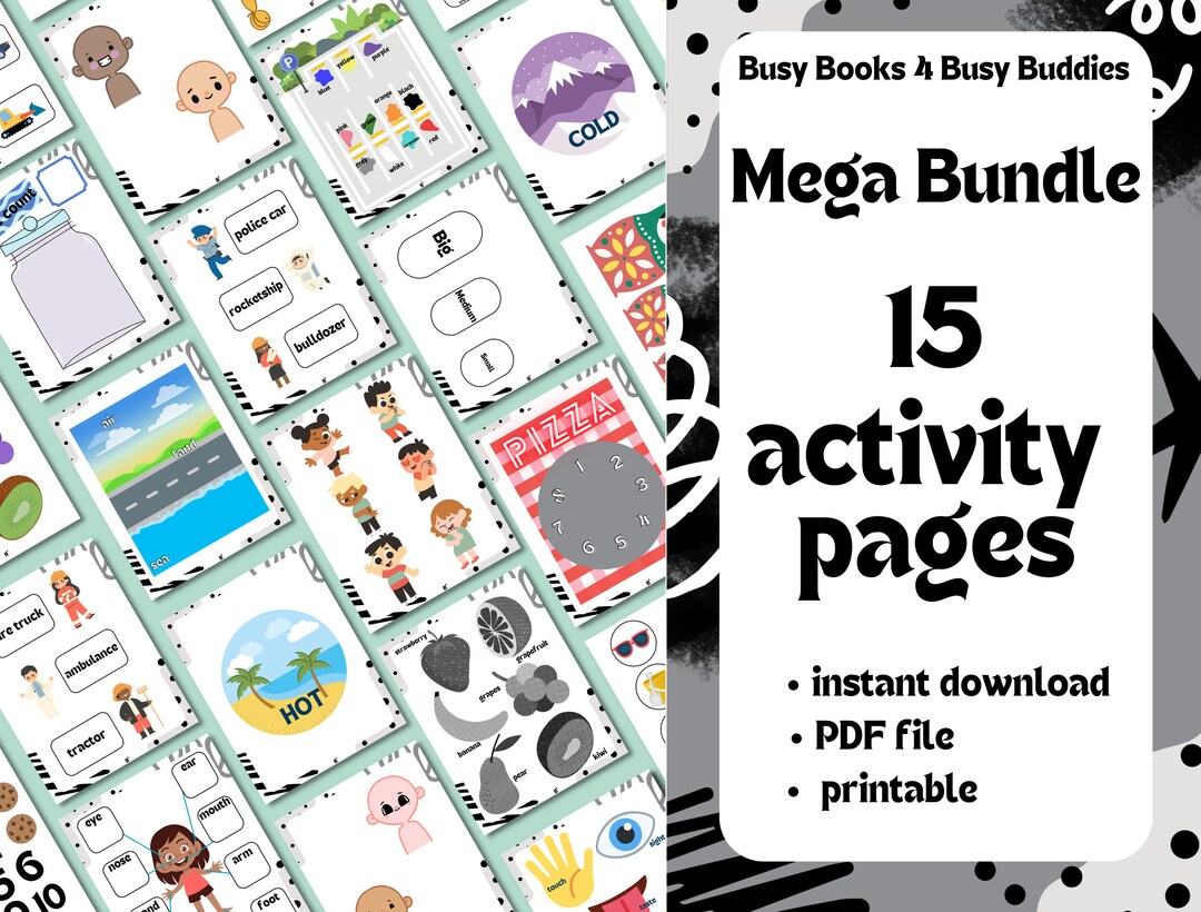 Toddler Busy Book, Toddler Workbook Pages, Learning Binder, Activity ...