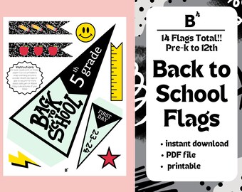 First Day of School Felt Pennant Flag Back to School Sign - Etsy