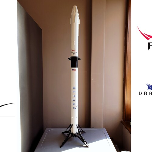 Spacex Falcon 9 Demo-2 Model With Crew Dragon 1:72 Scale - Etsy