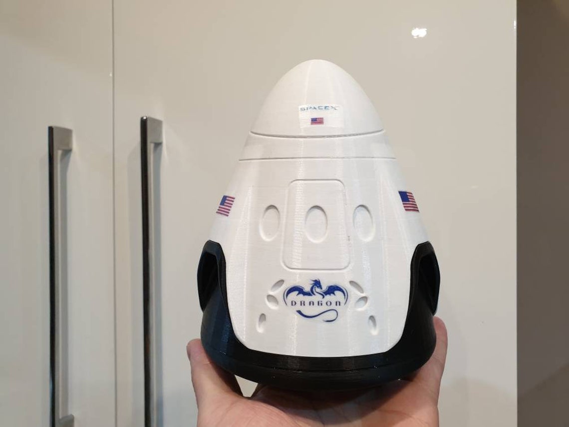 Spacex Falcon 9 Crew Dragon Capsule Decals Labels Included. | Etsy