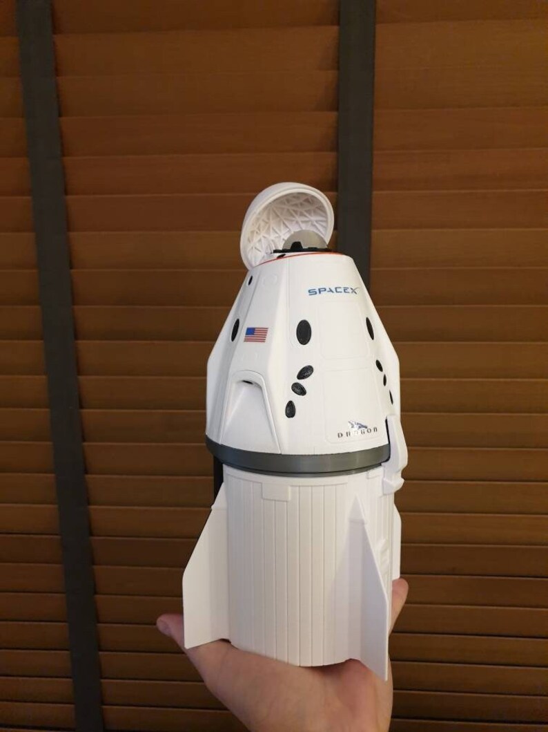 Spacex Crew Dragon Capsule With Trunk 6inch Top Cone Open - Etsy