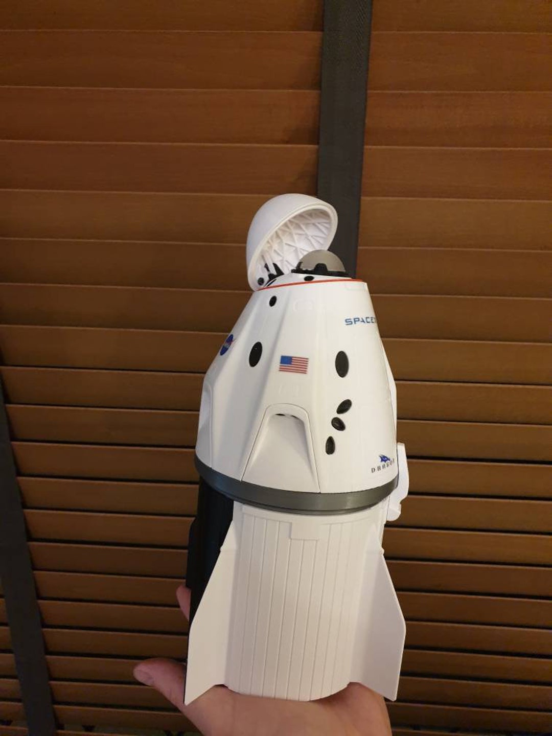 Spacex Crew Dragon Capsule With Trunk - 6inch - Top Cone Open to ...