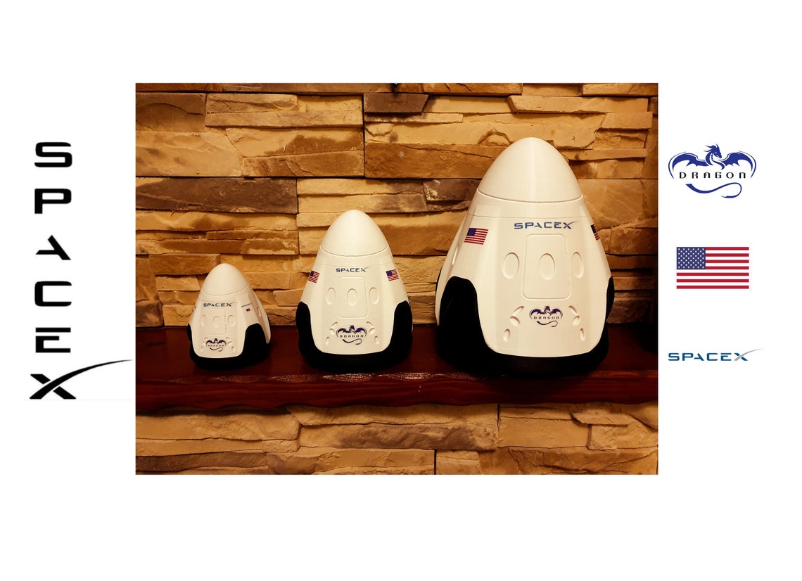 Spacex Falcon 9 Crew Dragon Capsule Decals - Labels Included. Fast ...