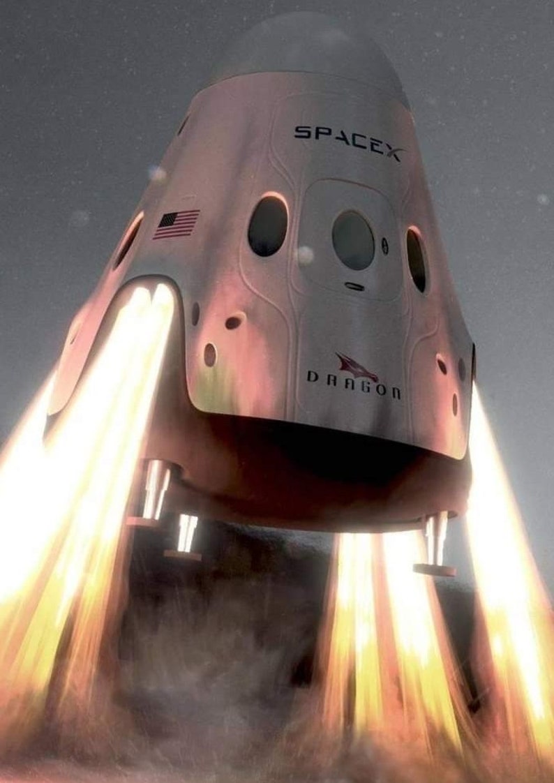 Spacex Falcon 9 Crew Dragon Capsule Decals Labels Included. | Etsy