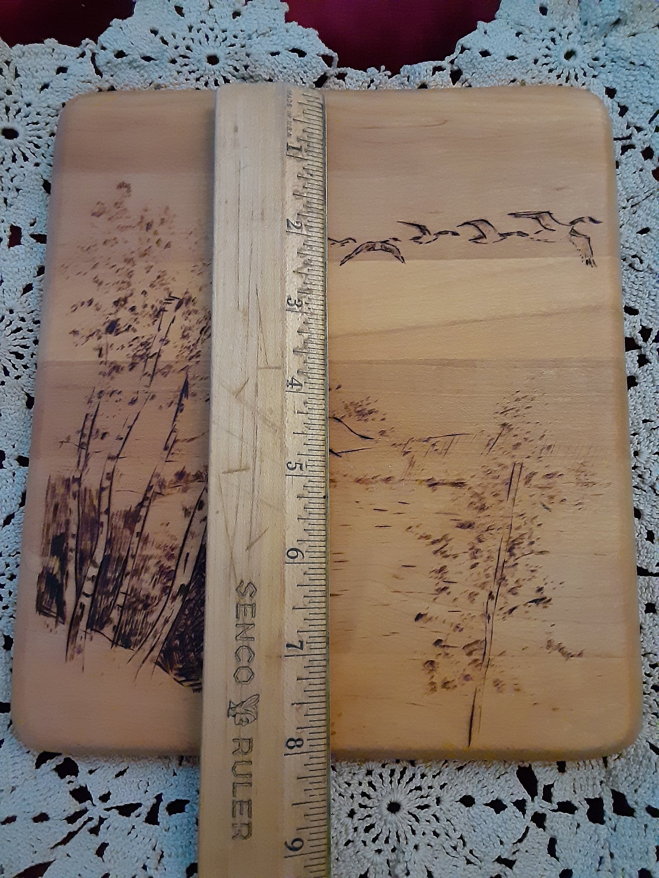 Vintage Wood Burning Pyrography Woodland Canadian Geese Wood | Etsy