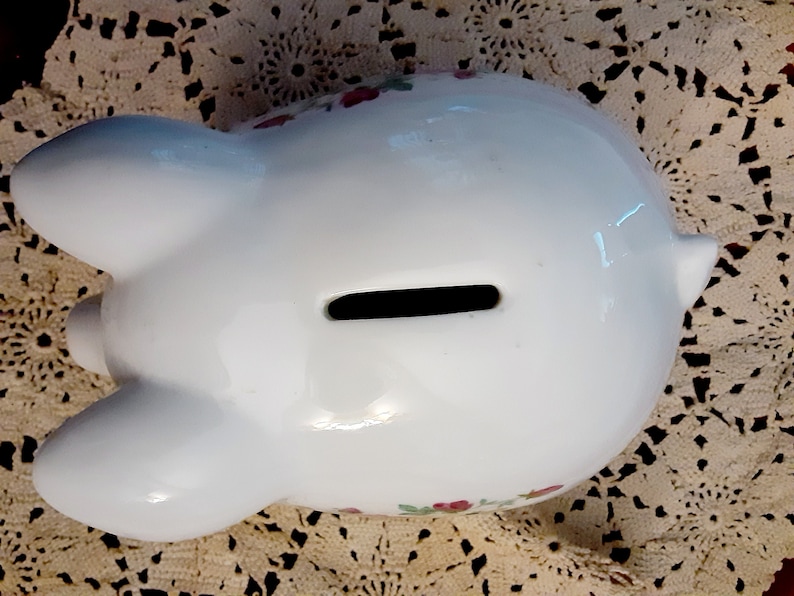 Vintage Piggy Bank Fat Lefton Floral Chubby - Etsy