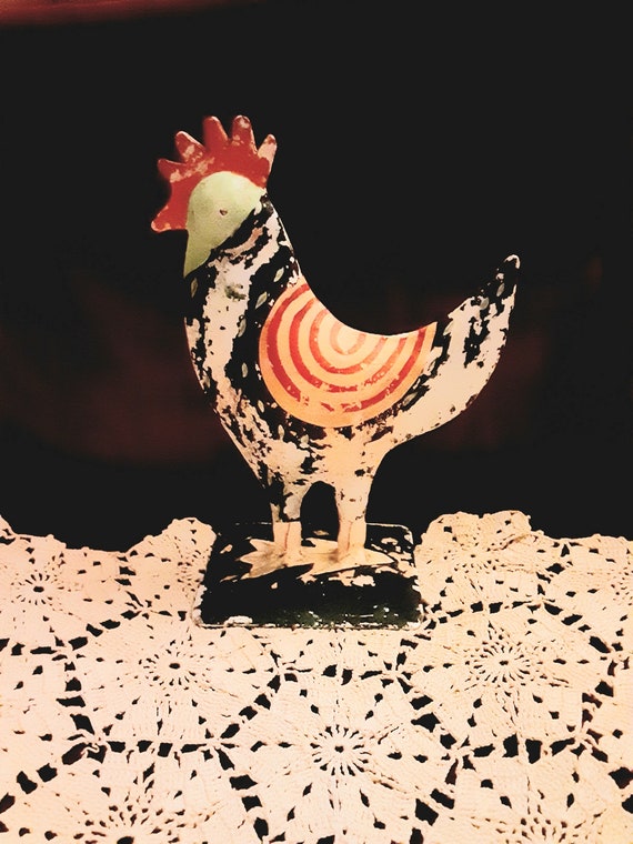 Rustic Chippy Rooster Chicken Metal Decor Unusual Ugly Kitchen | Etsy