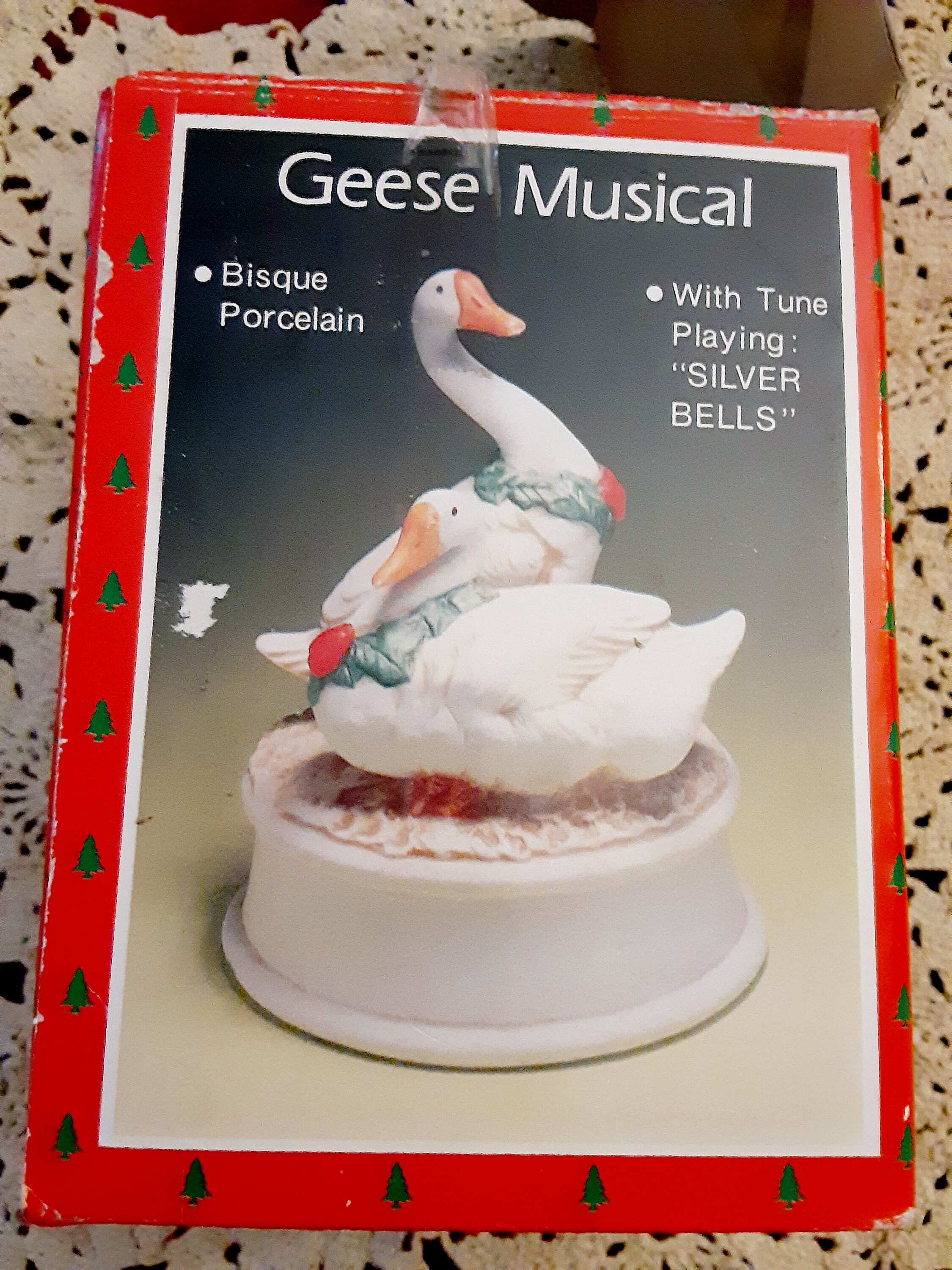 Vintage Christmas Goose Duck Music Box Bisque Porcelain - Etsy