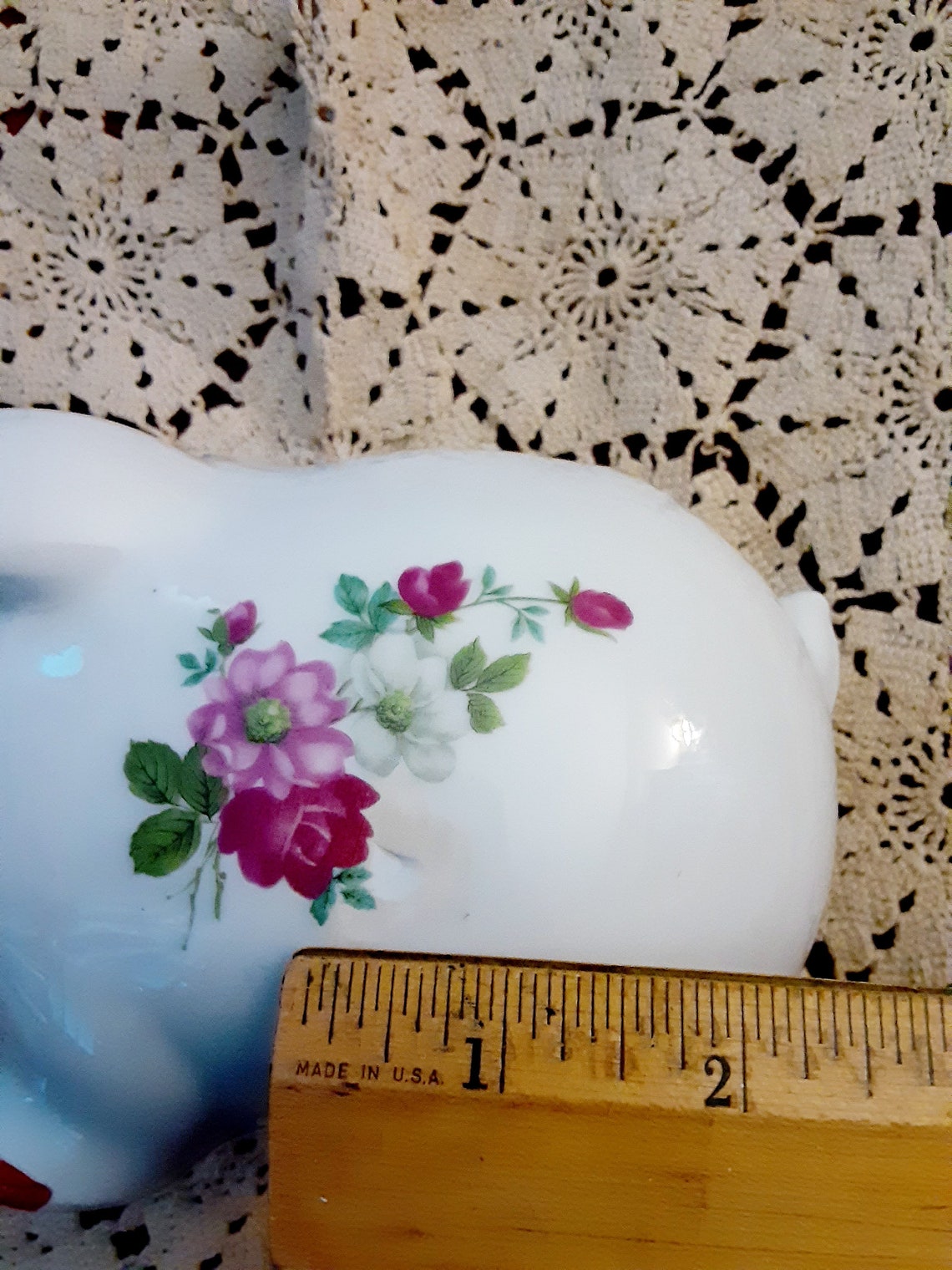 Vintage Piggy Bank Fat Lefton Floral Chubby - Etsy