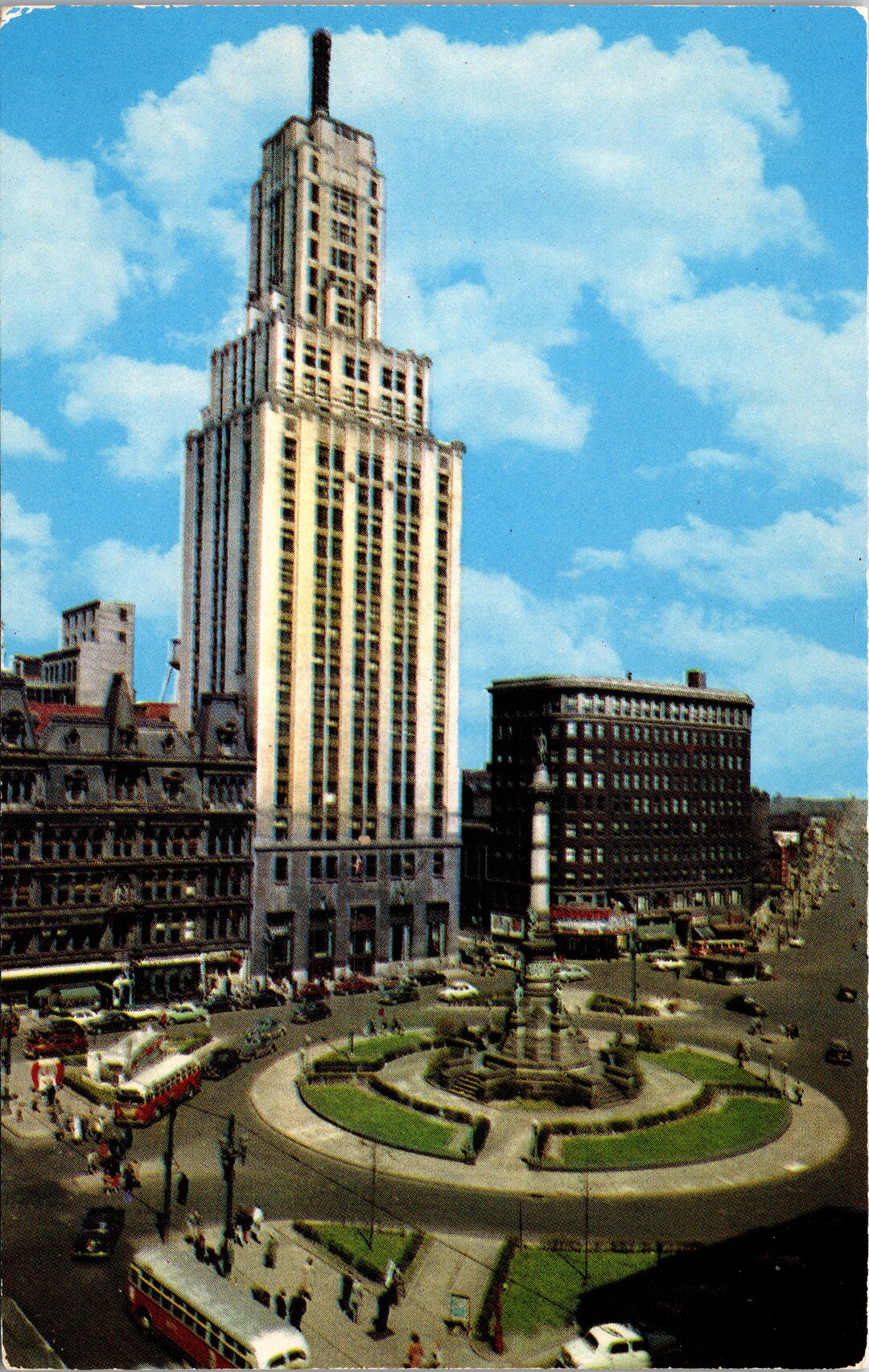 Buffalo New York NY Lafayette Square Soldiers Monument & Rand Building ...
