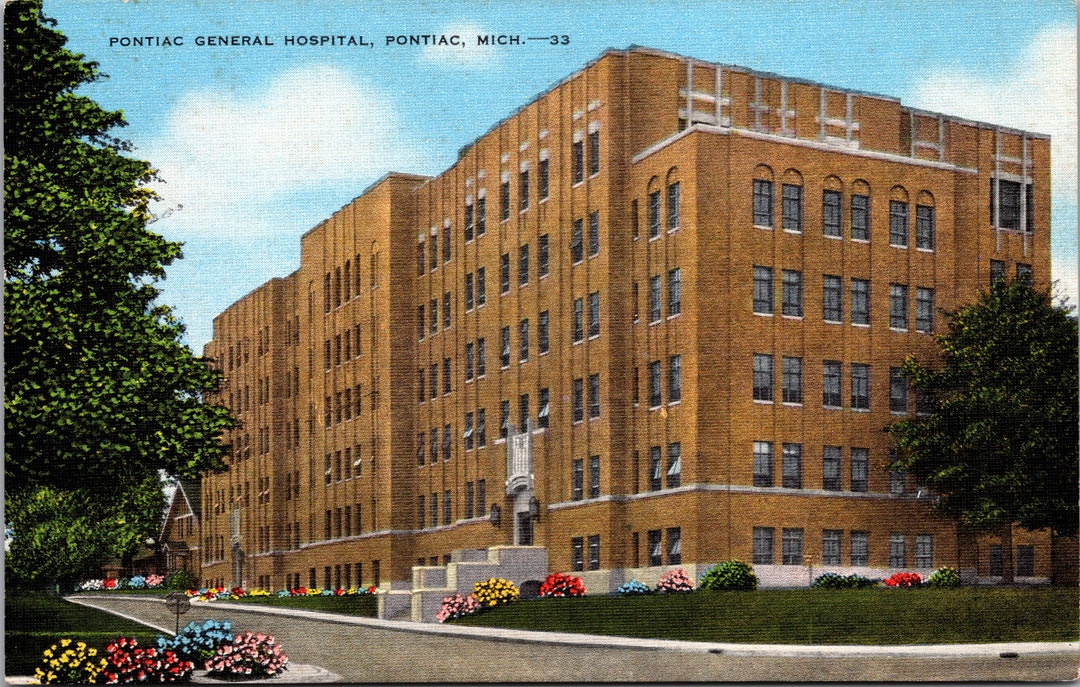 Pontiac Michigan MI General Hospital Vintage Postcard - Etsy