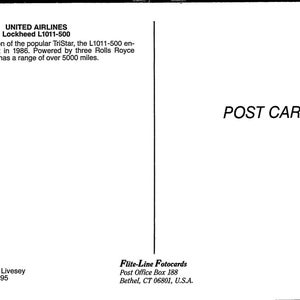 United Airlines Lockheed L1011-500 Airplane Postcard - Etsy