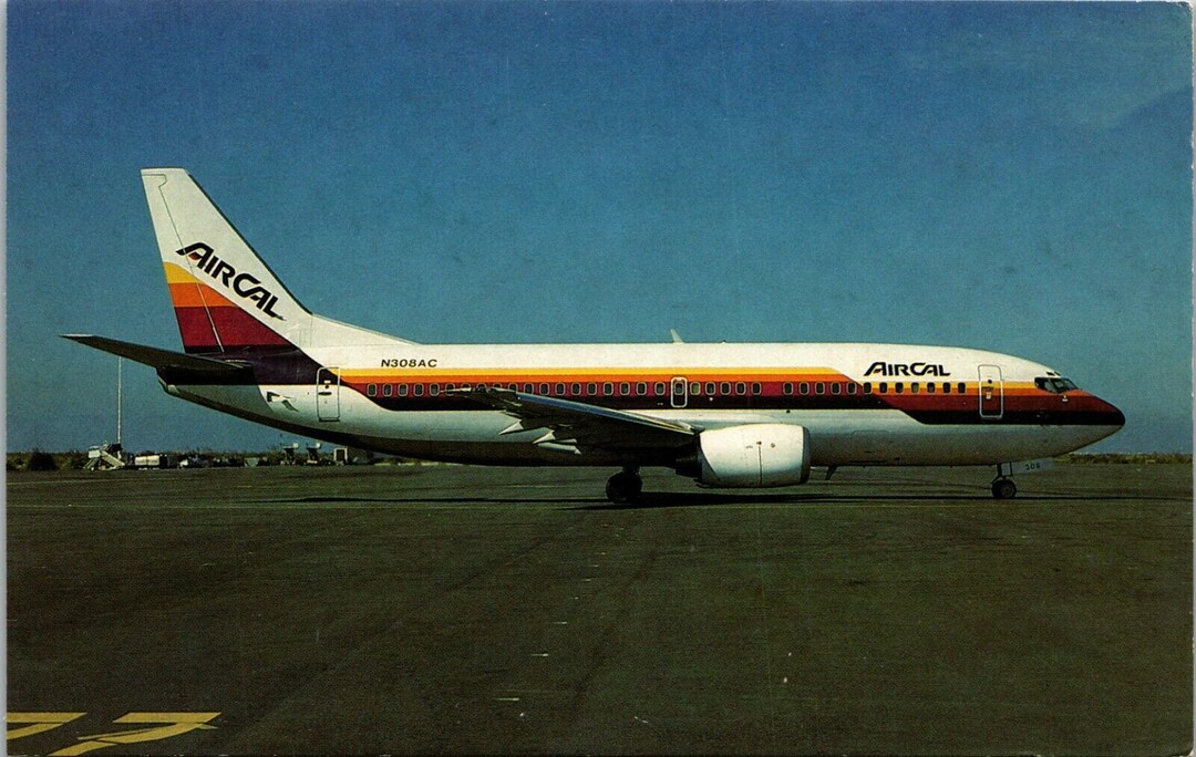 Aircal Airlines Boeing 737-3A4 Airplane Postcard - Etsy