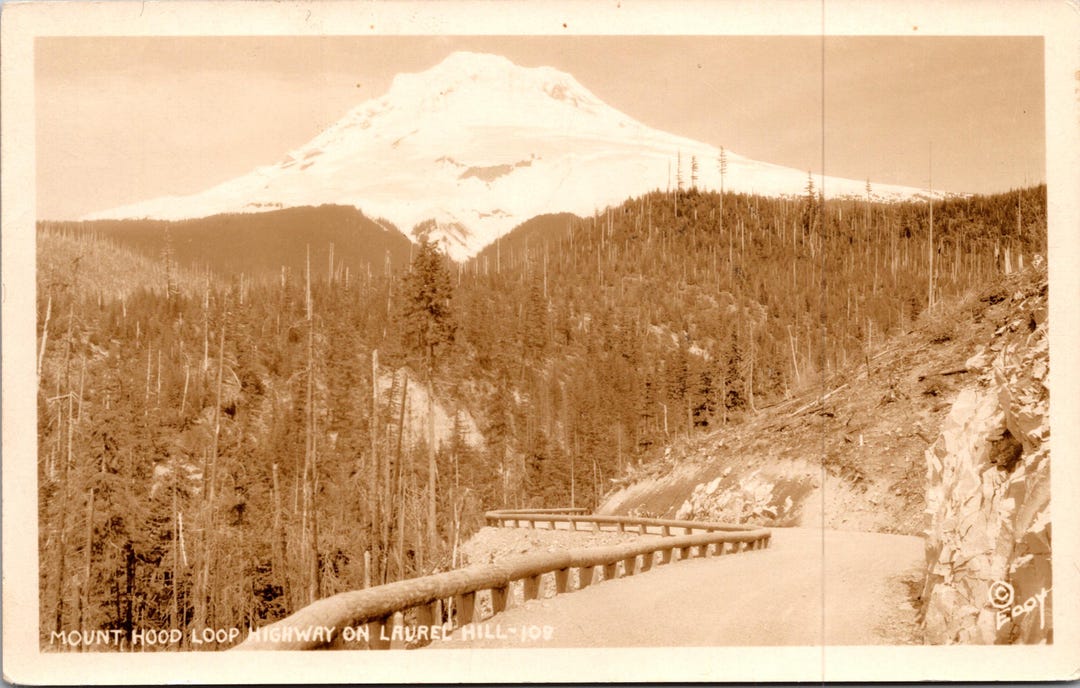 RPPC Mount Hood Loop Highway on Laurel Hill Oregon OR Real Photo ...