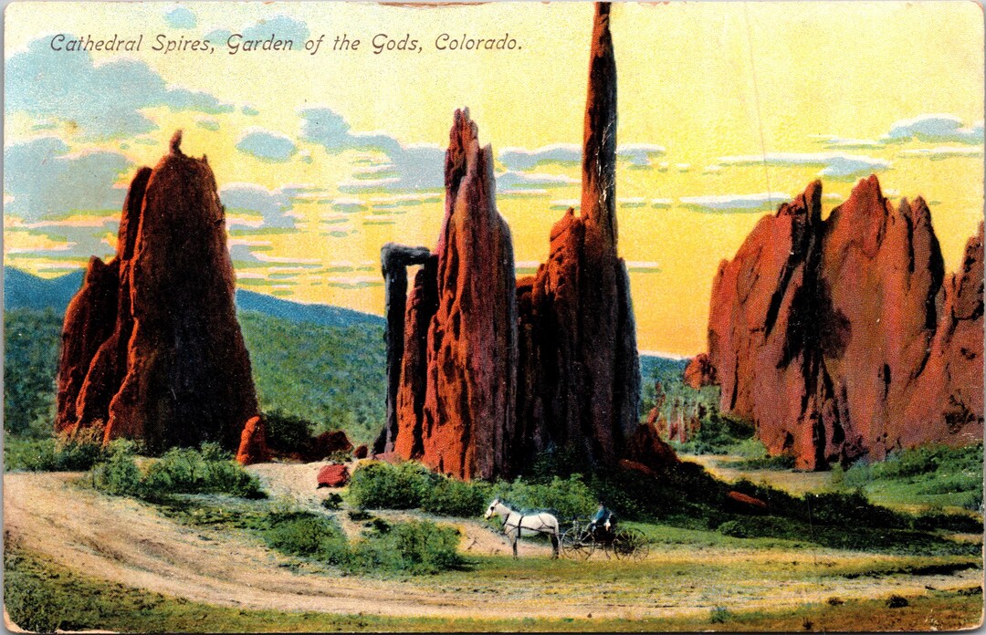 1910 Cathedral Spires Garden of the Gods Colorado CO Vintage Postcard ...