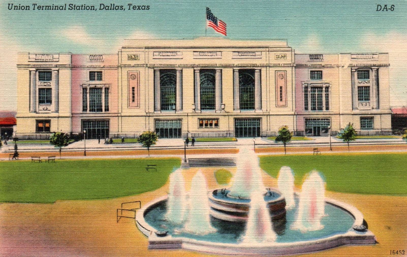 Dallas Texas Union Terminal Station Leinen Vintage Postkarte | Etsy