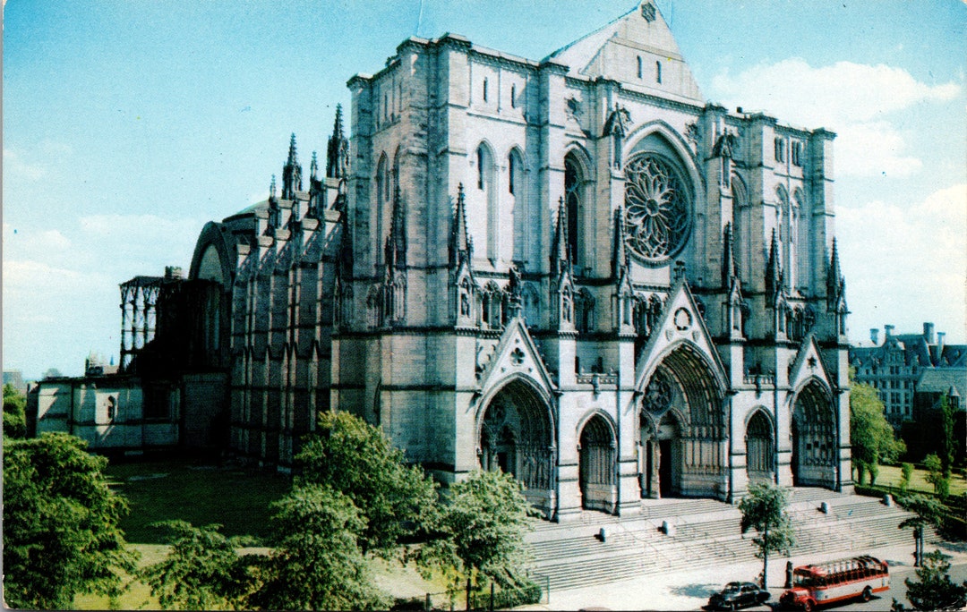 New York City NY Cathedral of St John the Divine Gothic Postcard - Etsy