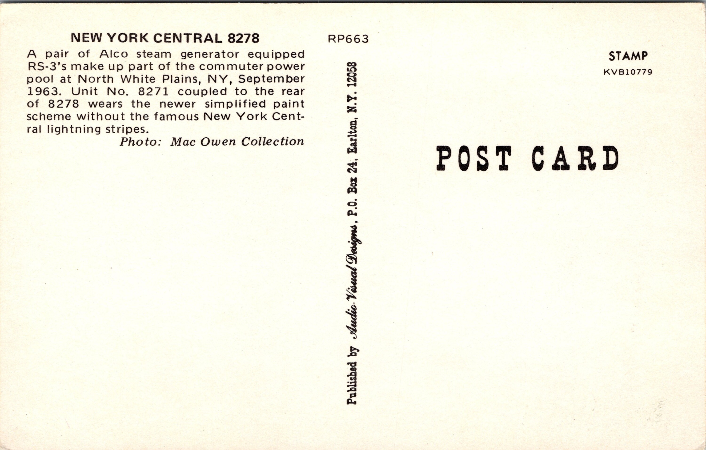 New York Central 8278 Passenger Train North White Plains NY 1963 ...