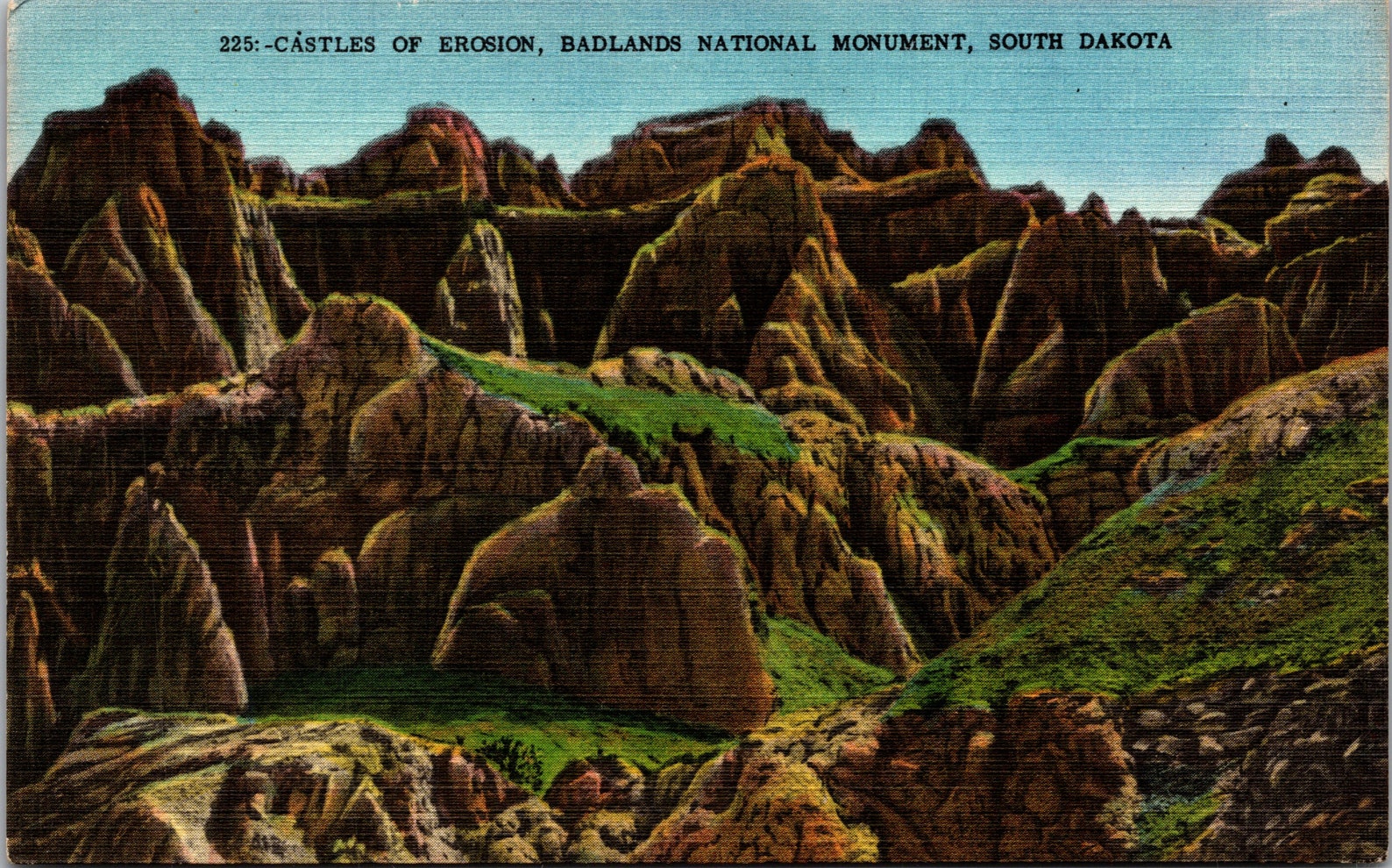 Castles of Erosion Badlands National Monument South Dakota SD Linen ...