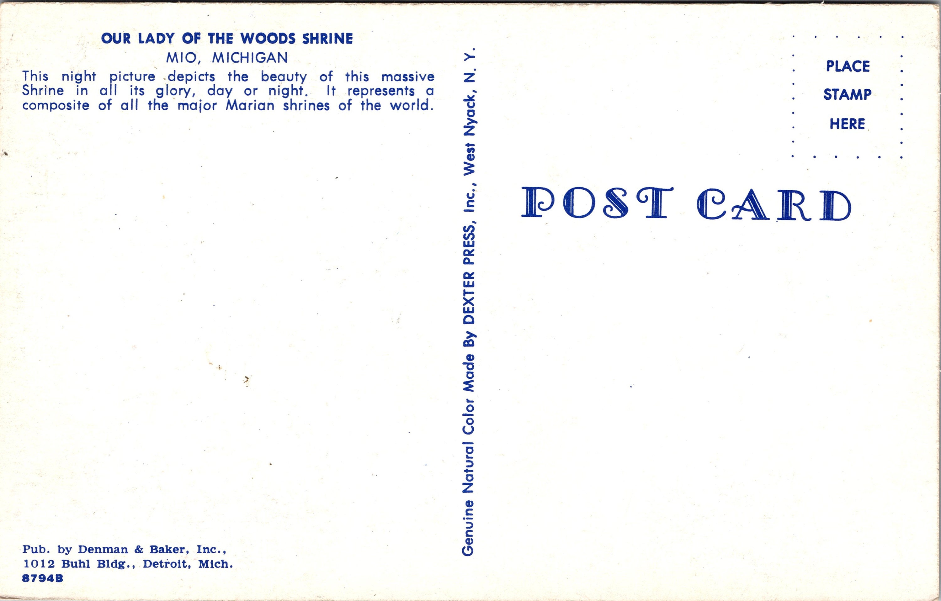 Mio Michigan MI Our Lady of the Woods Shrine Night View - Etsy