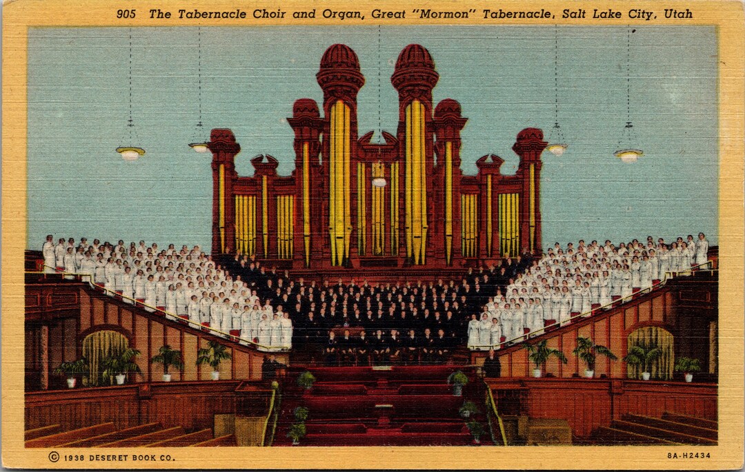 Salt Lake City Utah UT Mormon Tabernacle Choir & Organ Linen Postcard ...