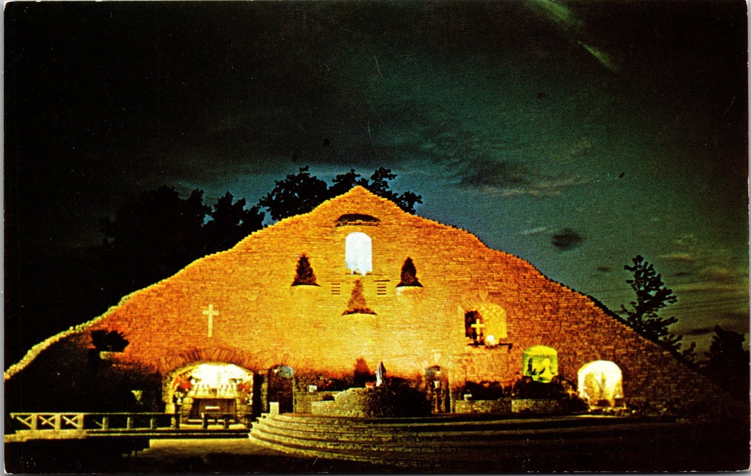 Mio Michigan MI Our Lady of the Woods Shrine Night View - Etsy