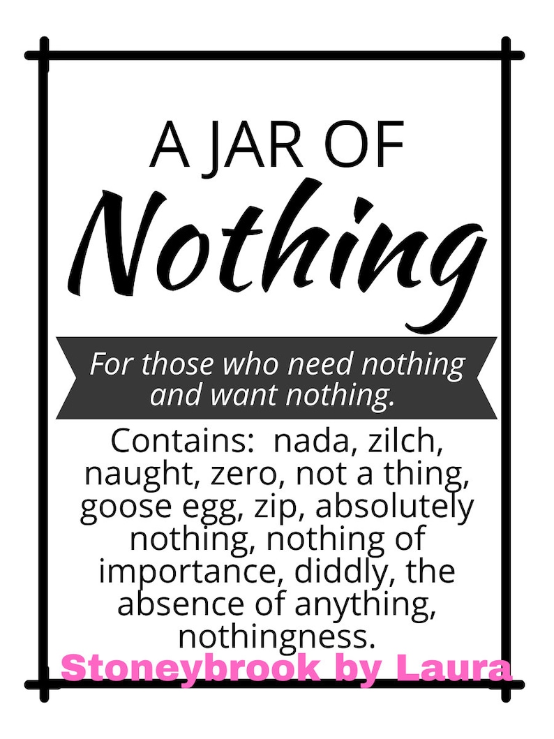 Instant DIGITAL Download for A Jar of Nothing - Etsy