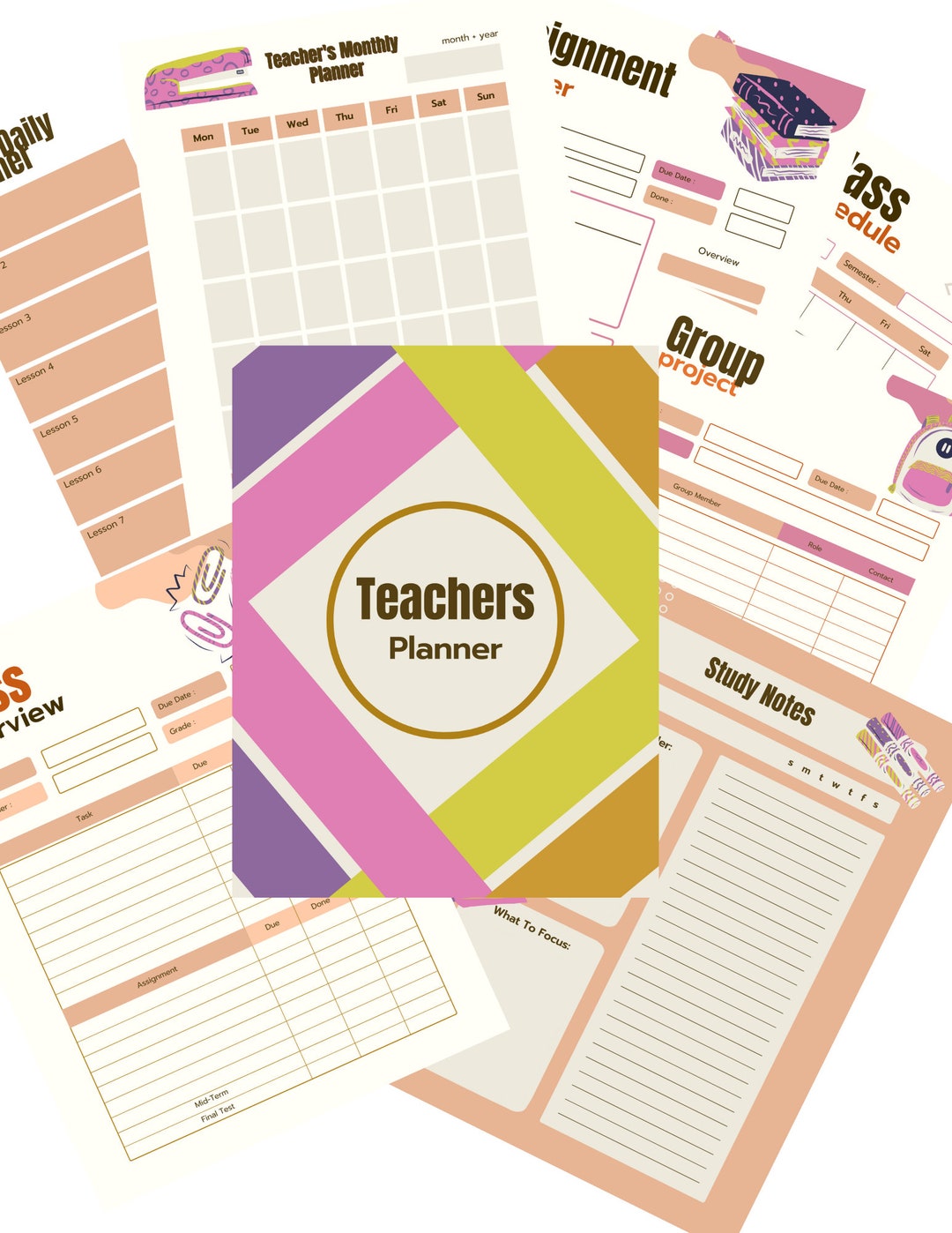 Teachers Planner, Monthly Planner, Weekly Planner, Class Planner ...