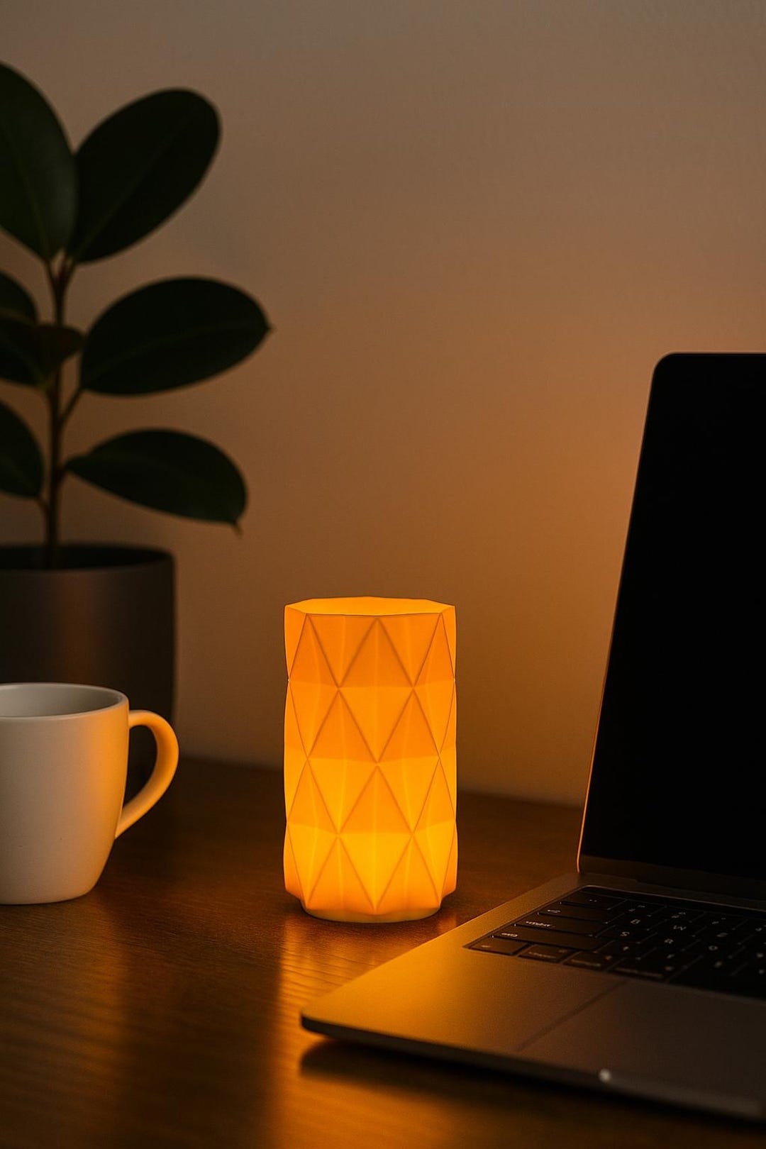 Star Lamp With USB LED Light in White, Orange or Yellow, Geometric ...