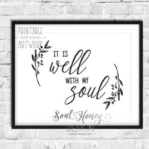 Downloadable Prints It is Well With My Soul Hymn Wall Art Christian ...