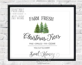Downloadable Prints Farm Fresh Christmas Trees Print | Etsy
